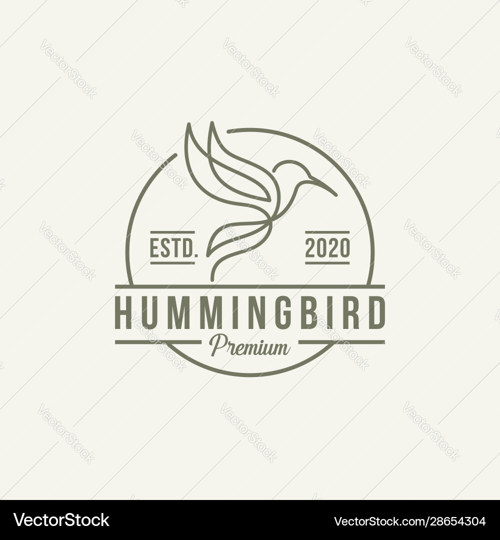 Elegant Hummingbird Logo Royalty Free Vector Image