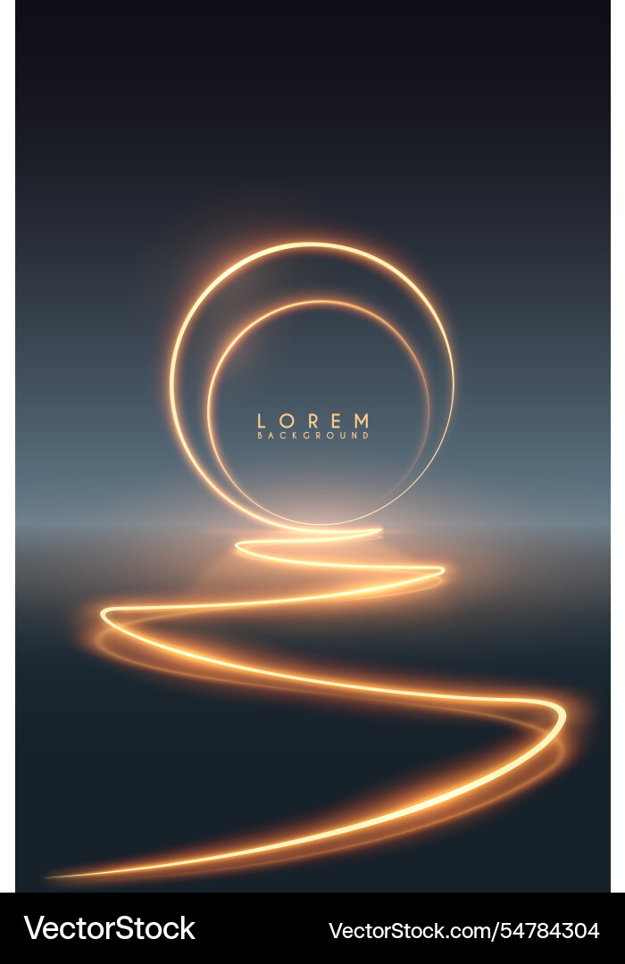 Golden glow thread on dark background Royalty Free Vector