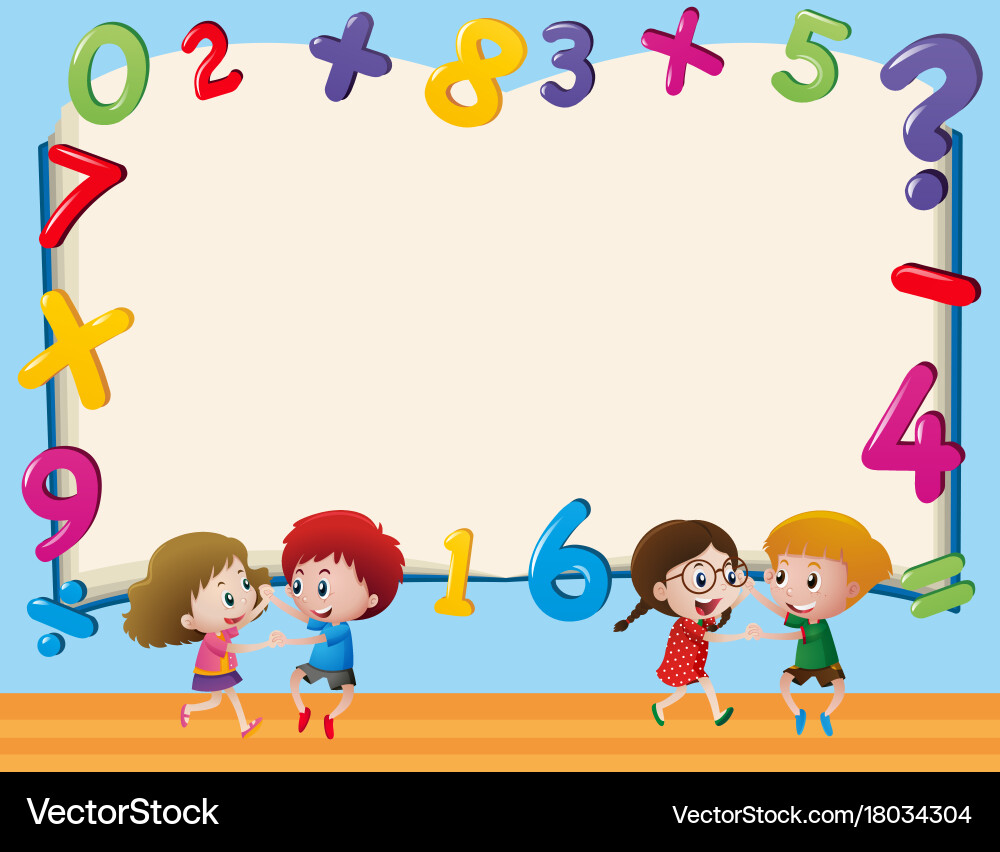 Kids Border with Numbers Royalty Free Vector Image