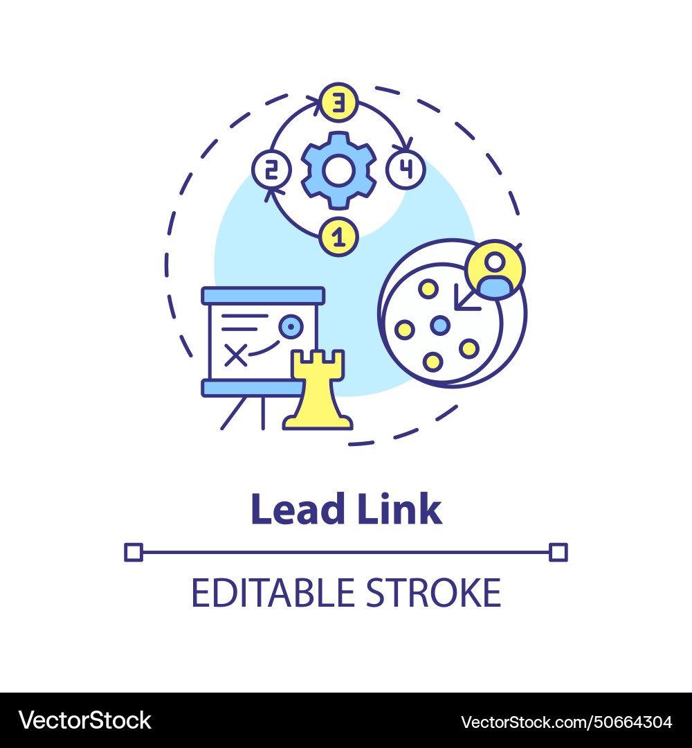 Lead link multi color concept icon Royalty Free Vector Image