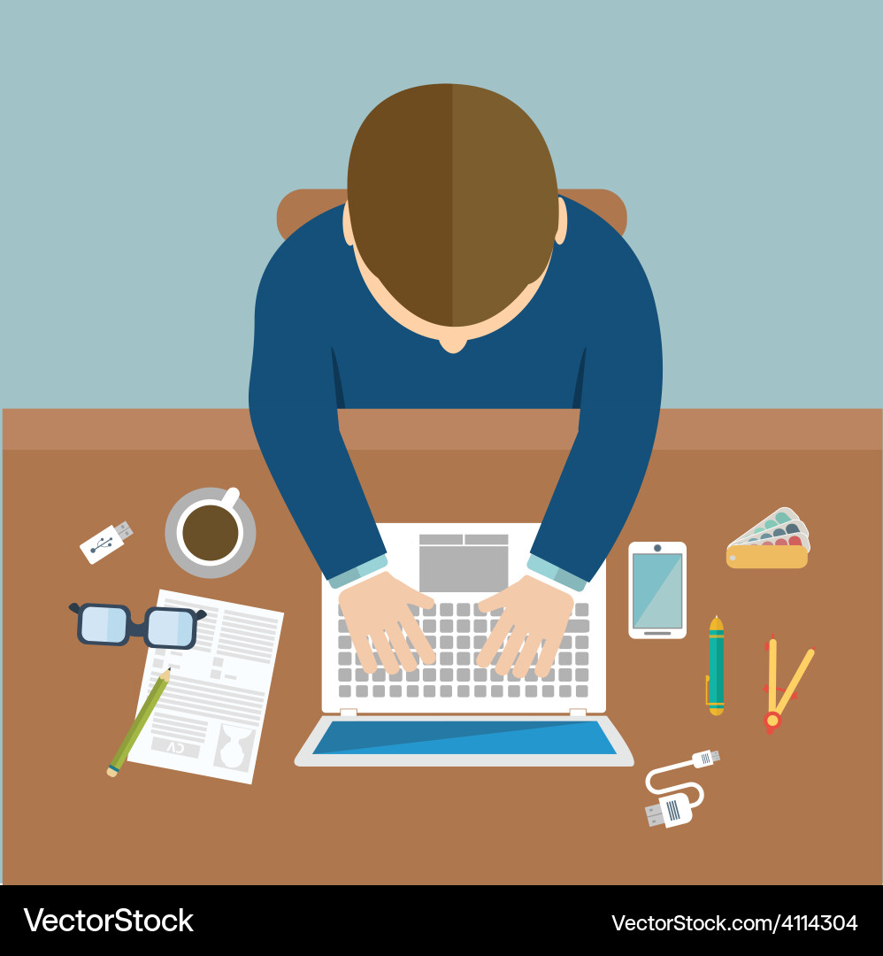 Man working Royalty Free Vector Image - VectorStock