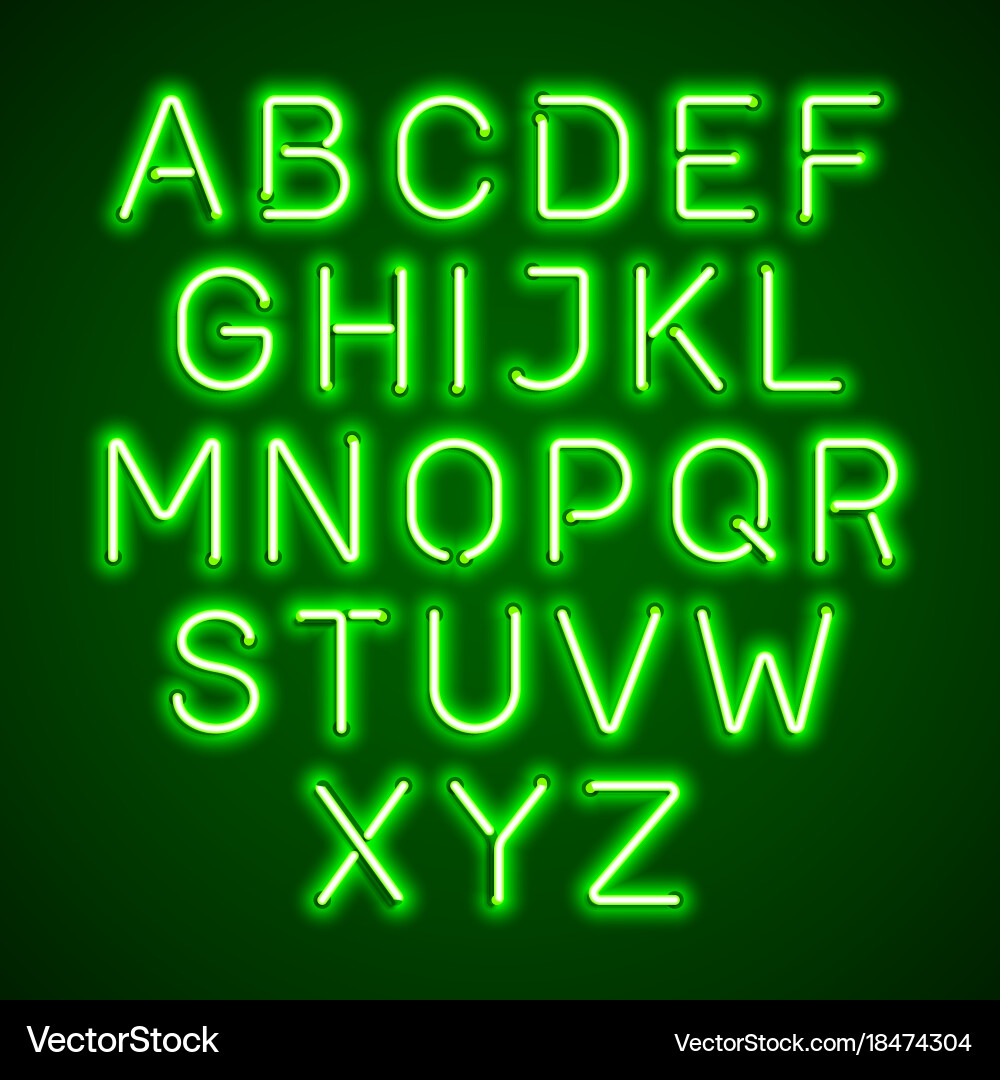 Neon Light Alphabet Letters
