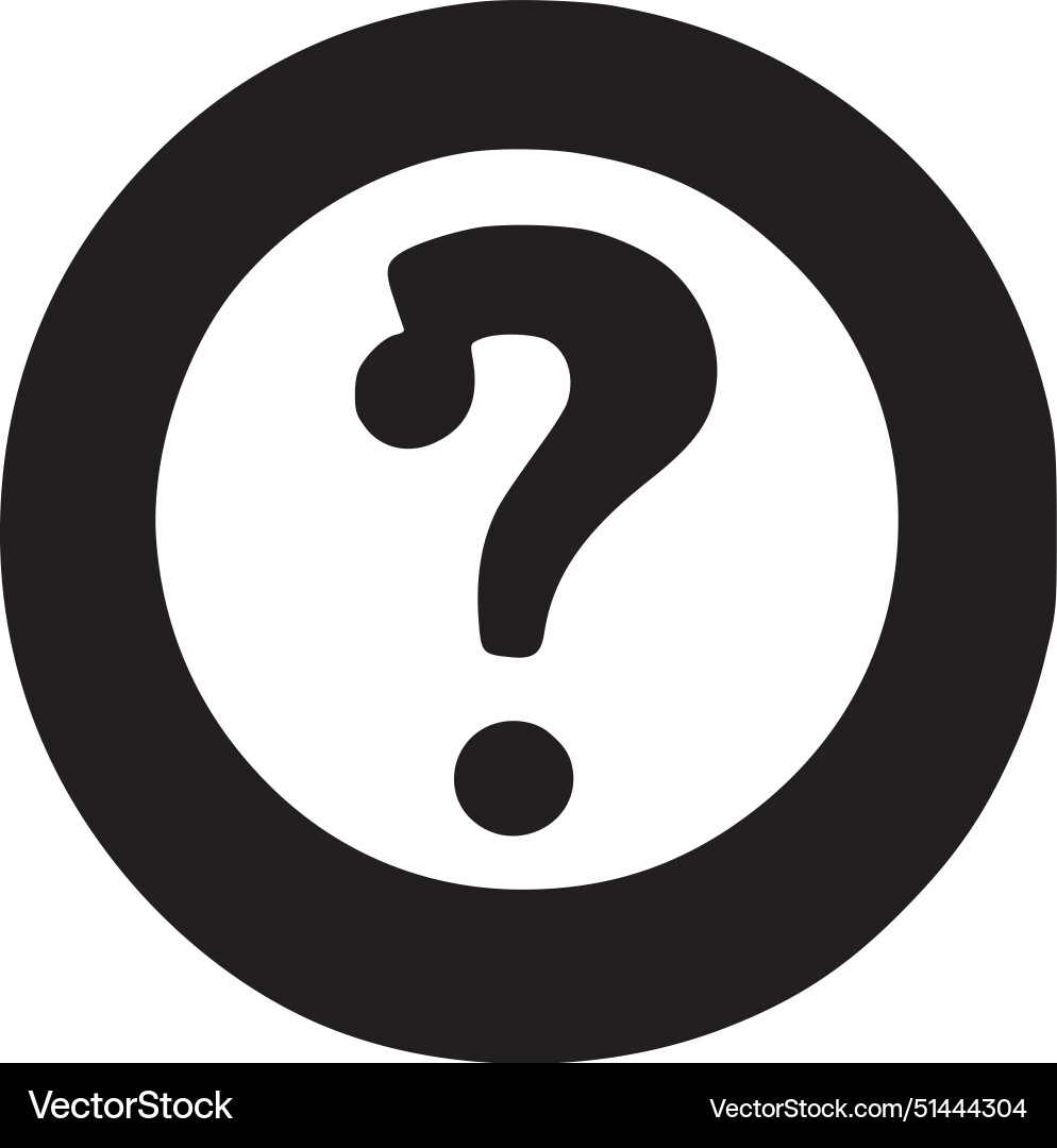 Question - black and white isolated icon Vector Image