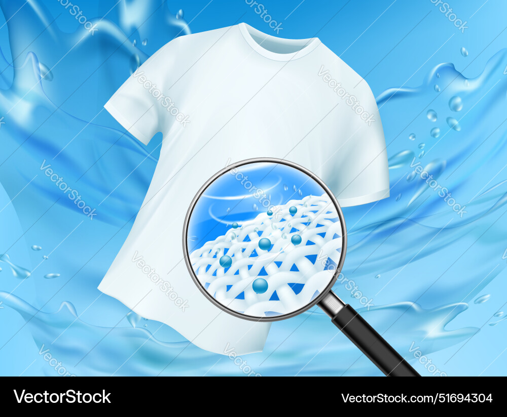 White washed t-shirt clothes fabric closeup Vector Image