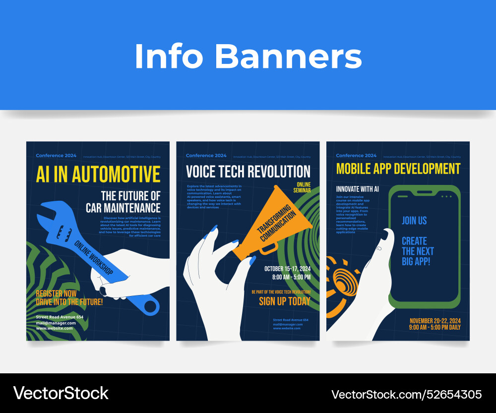 Banners showcasing innovative technologies Vector Image