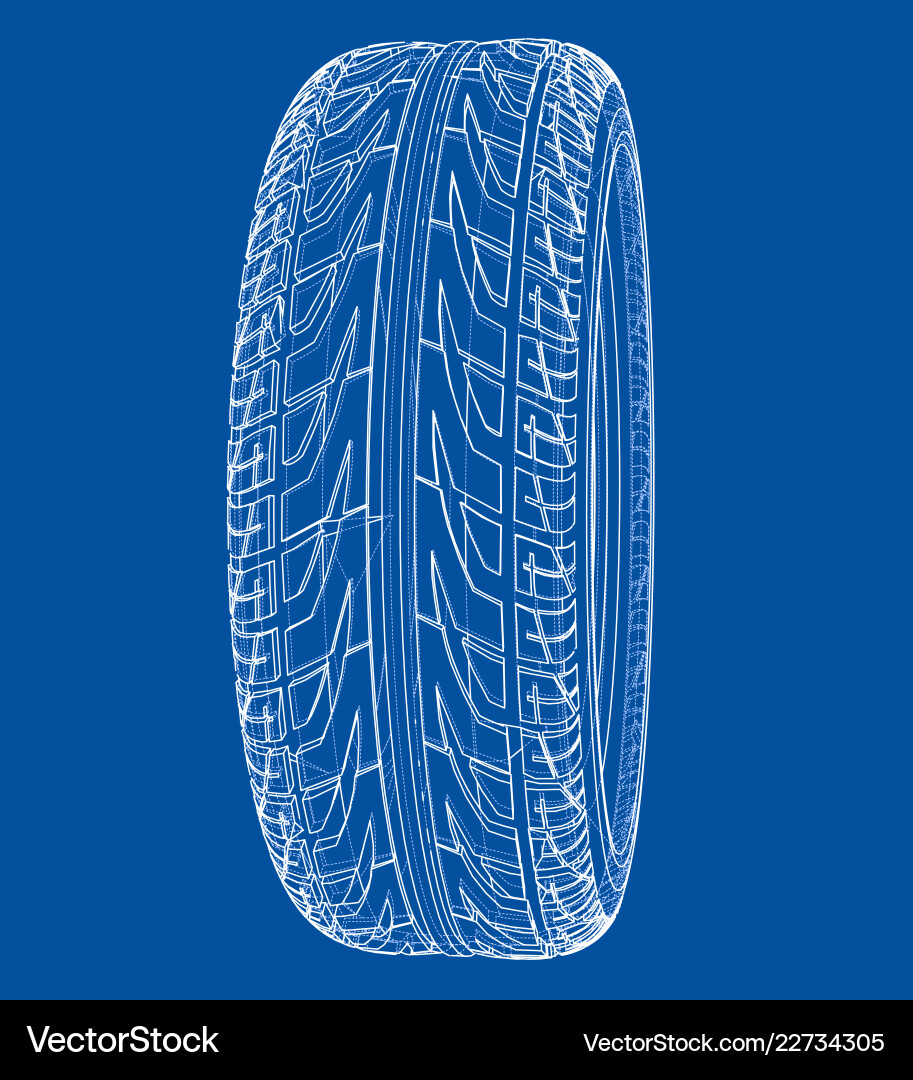 Car tire concept rendering of 3d Royalty Free Vector Image
