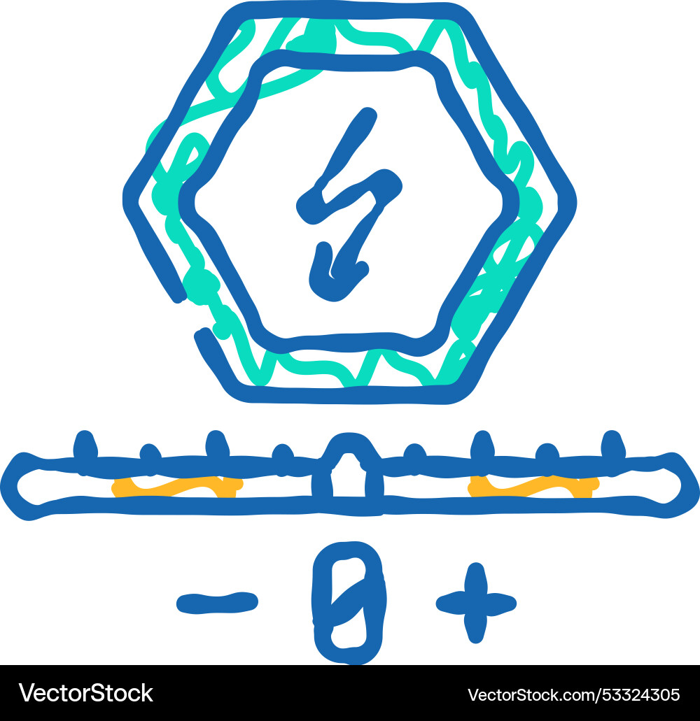 Energy flow control electric icon doodle Vector Image