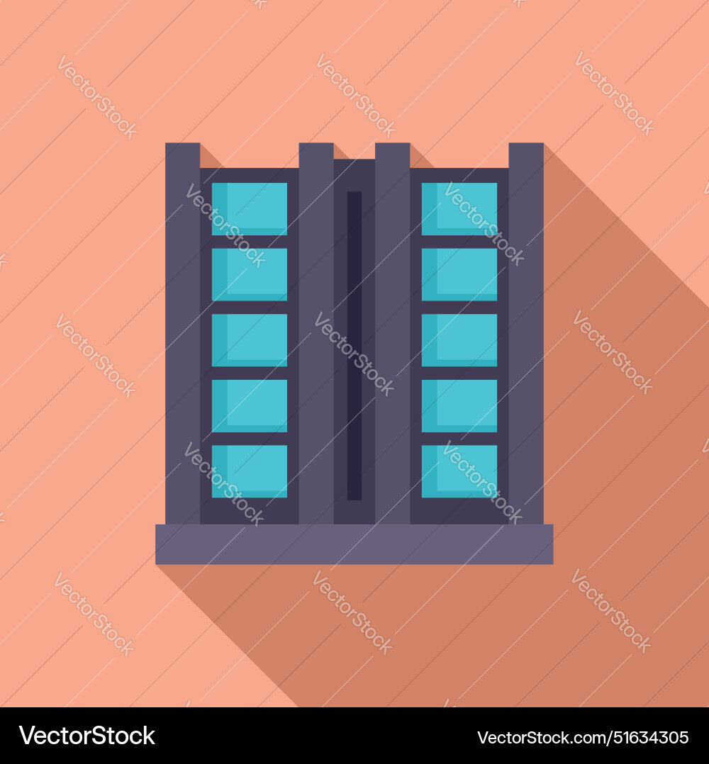 Flat design of a modern building Royalty Free Vector Image