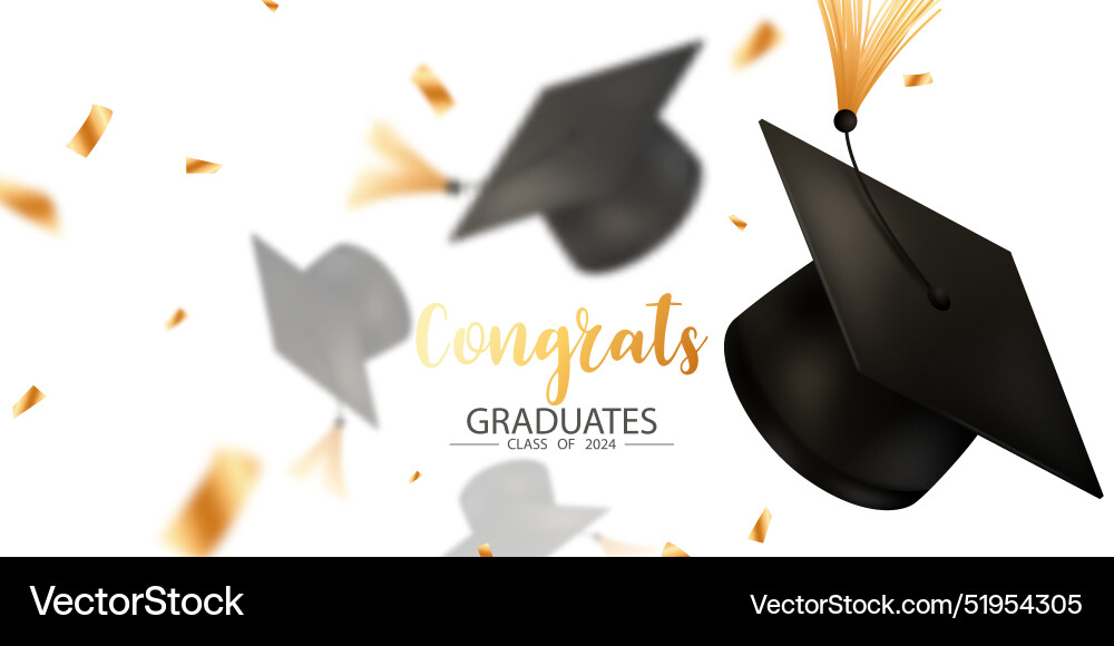 Graduation design background realistic Royalty Free Vector