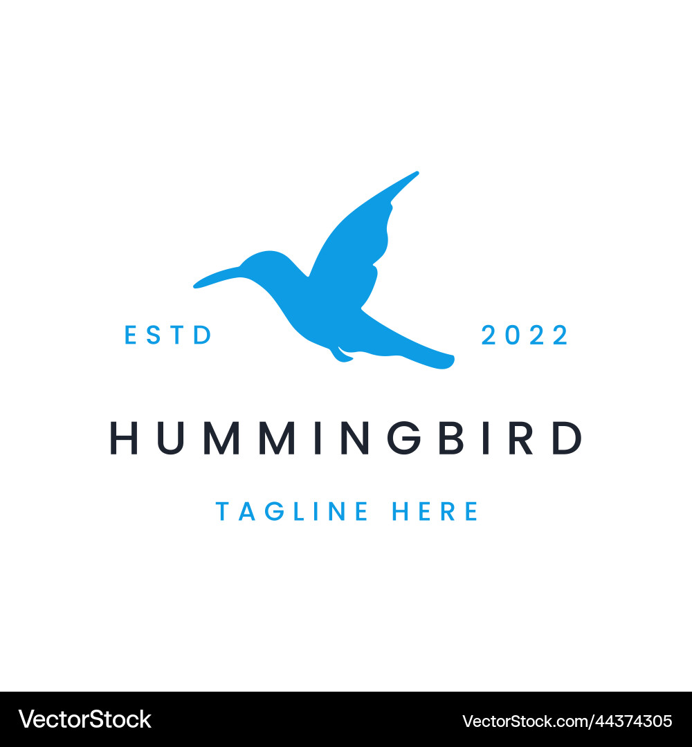 Hummingbird logo design Royalty Free Vector Image