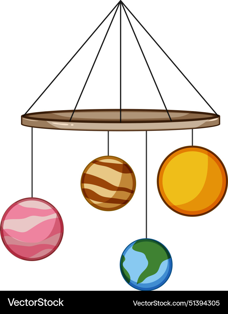 Infant crib mobile cartoon Royalty Free Vector Image