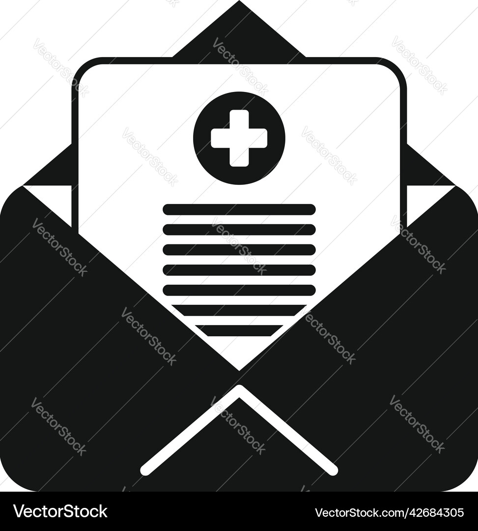 Info medical mail icon simple online Royalty Free Vector