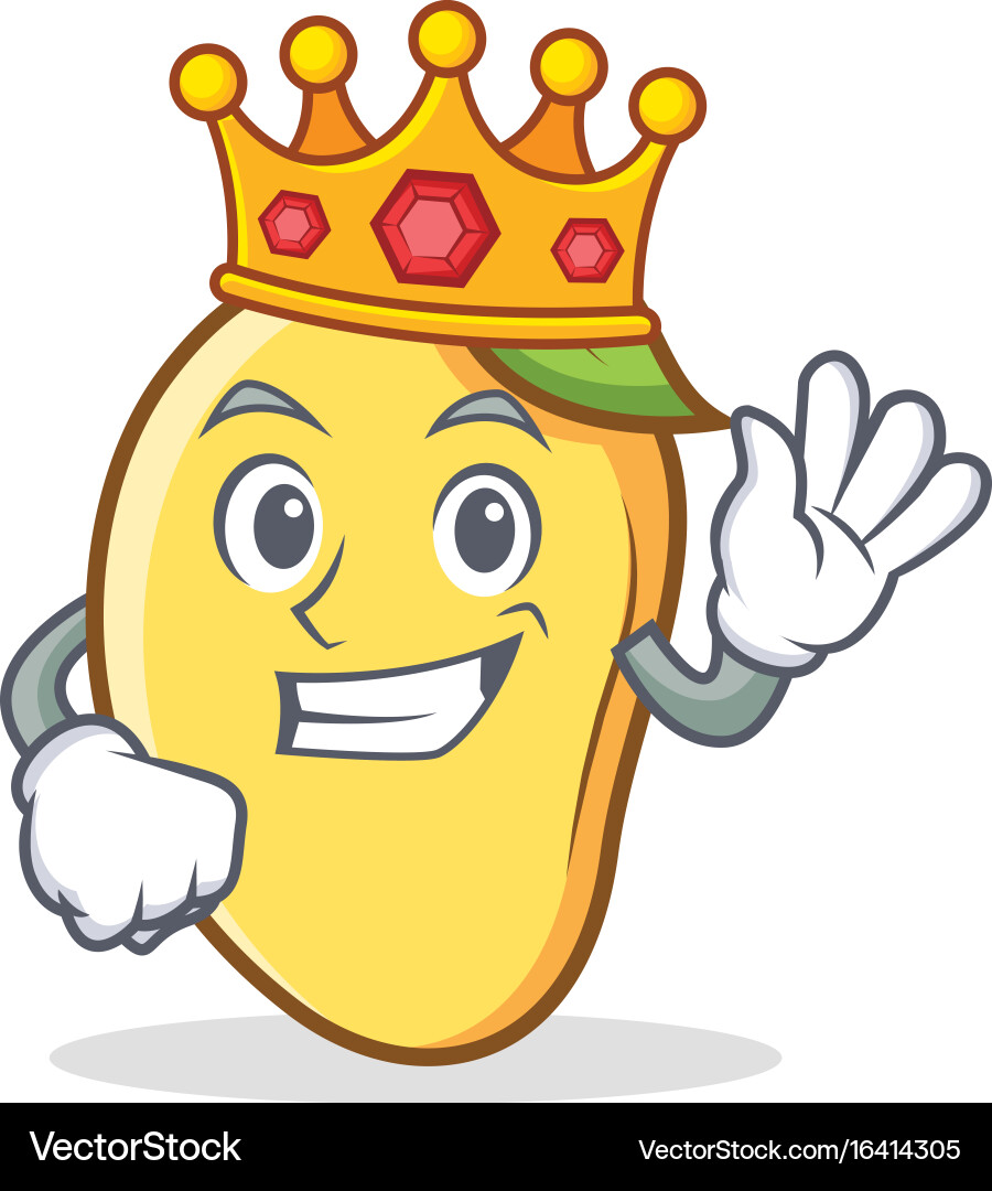 King mango character cartoon mascot Royalty Free Vector