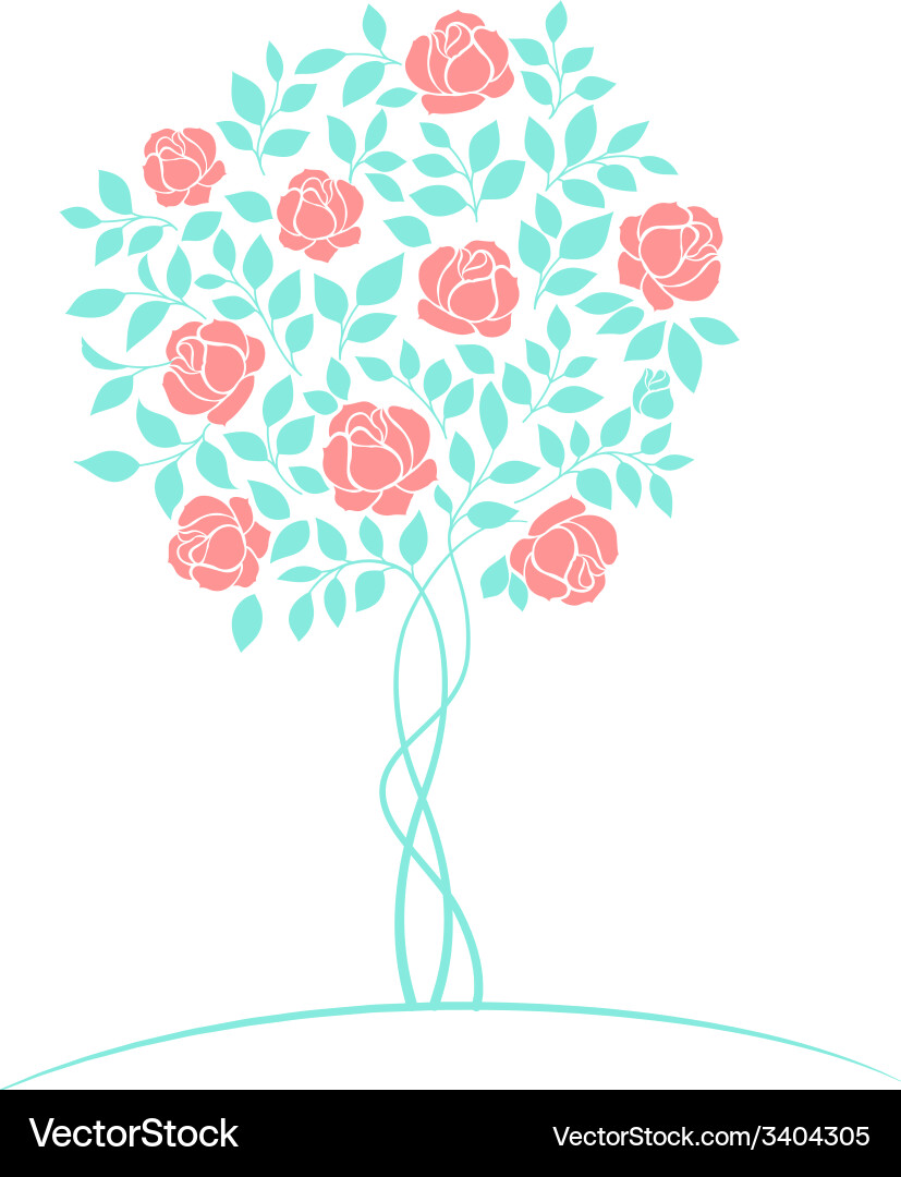 Rose tree logo Royalty Free Vector Image - VectorStock
