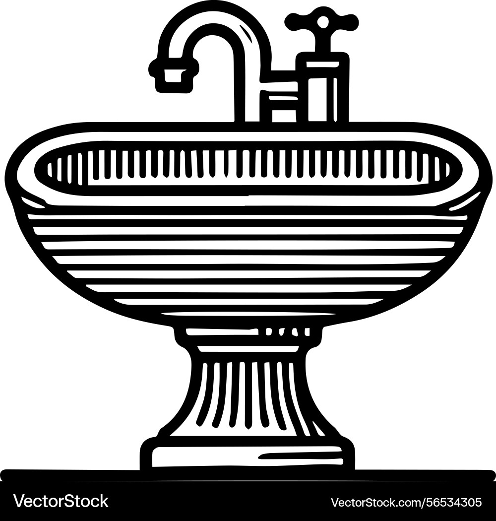 Simple icon of a sinks logo design Royalty Free Vector Image