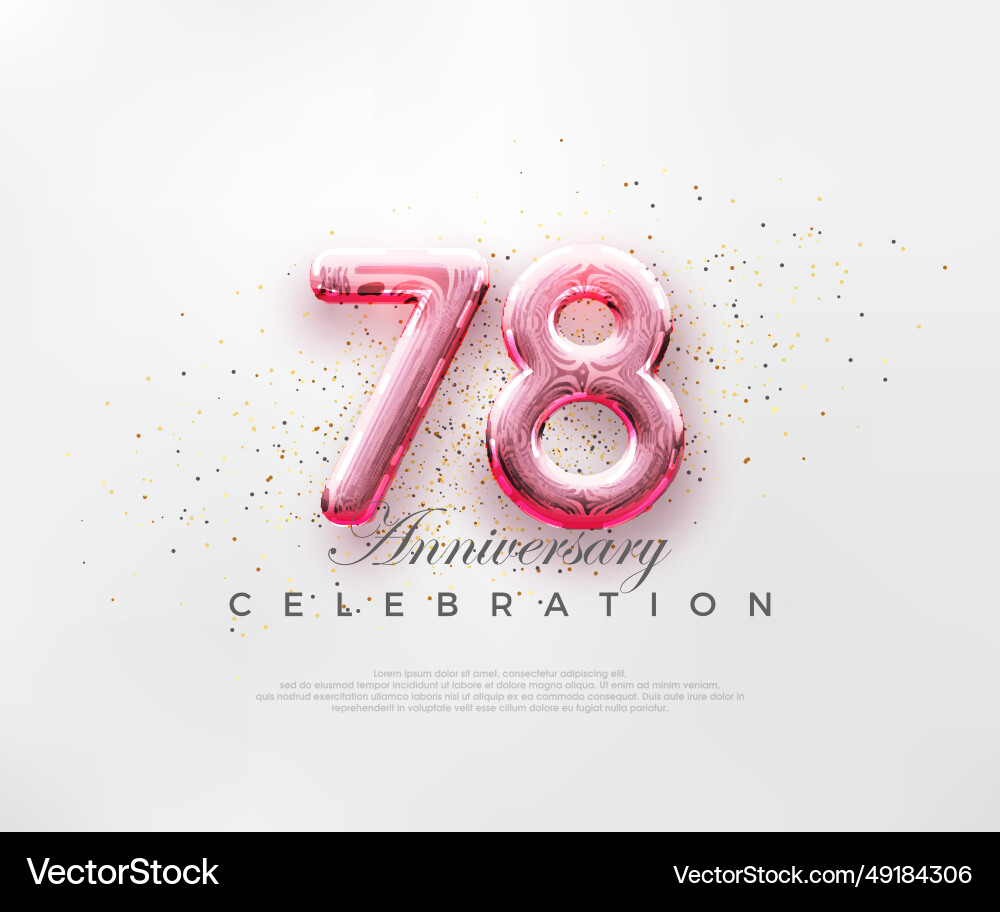 Balloons number 78th with red numbers on a bright Vector Image