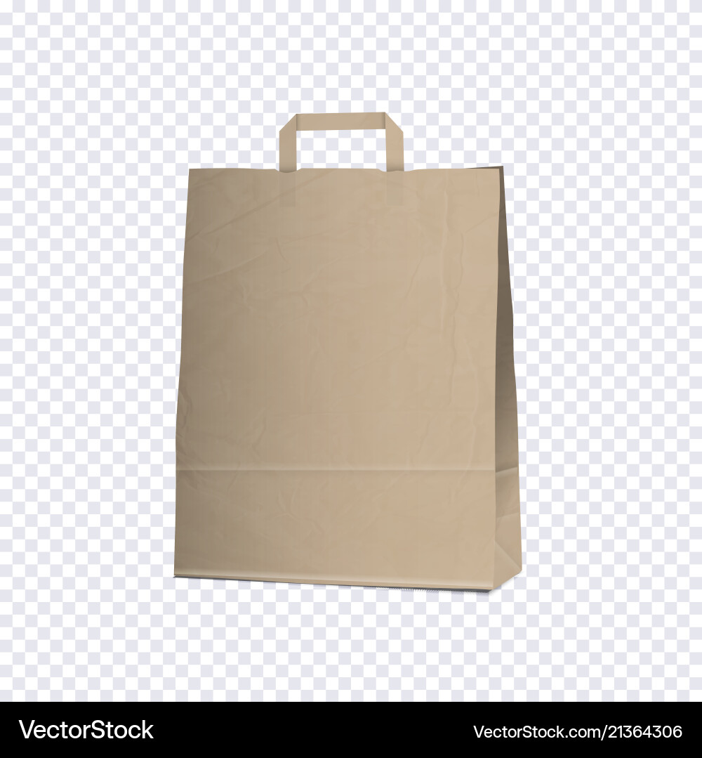 Empty carrier brown bag on transparent background Vector Image