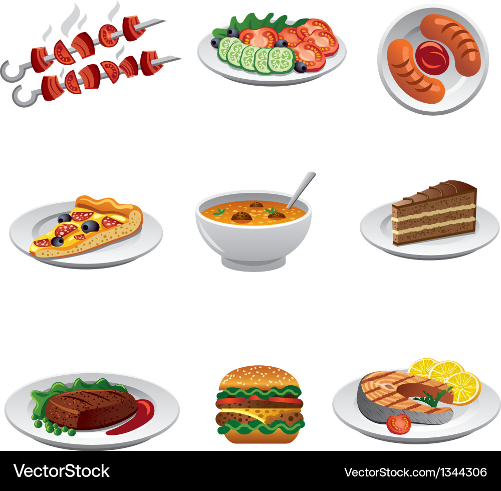 Food icons Royalty Free Vector Image - VectorStock