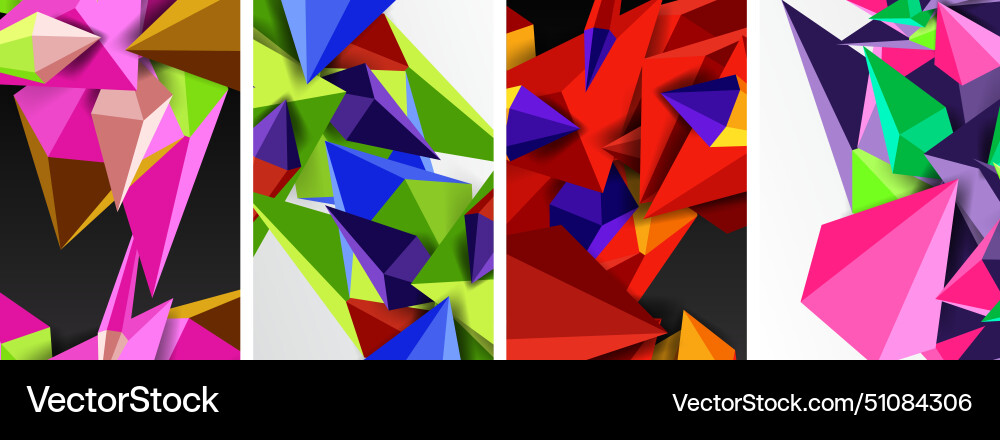 Four colorful triangles arranged in a row Vector Image