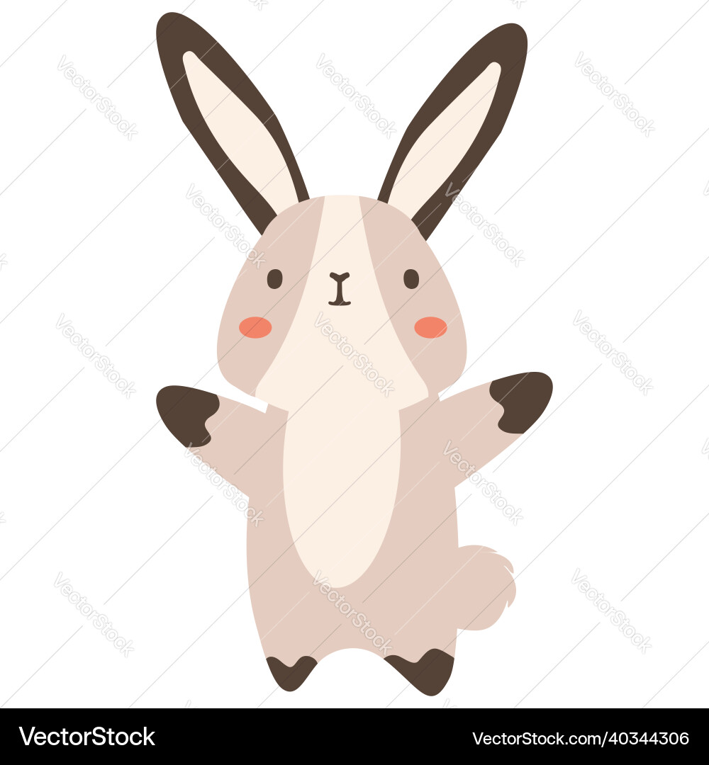 Happy bunny rabbit cartoon Royalty Free Vector Image