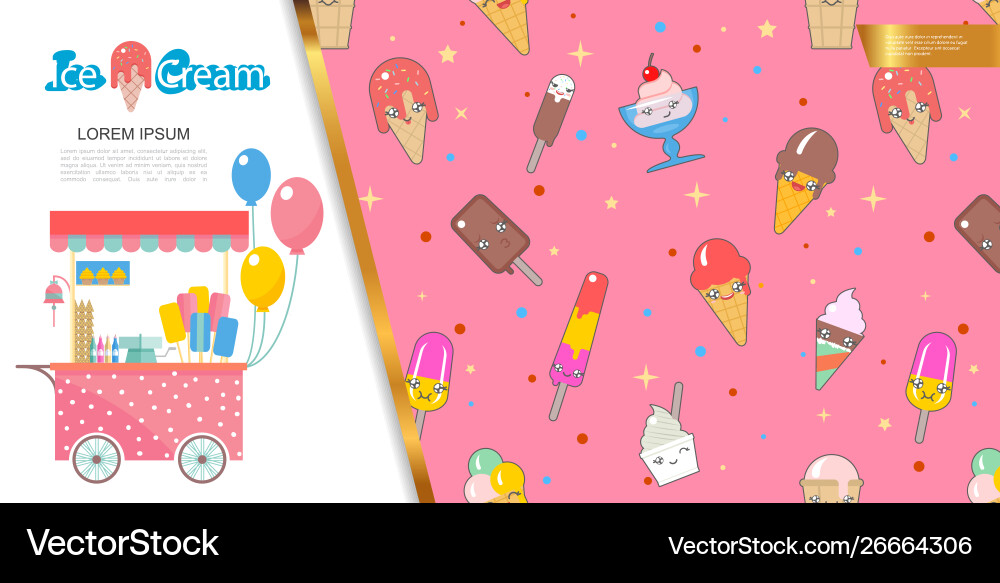 Ice cream colorful concept Royalty Free Vector Image