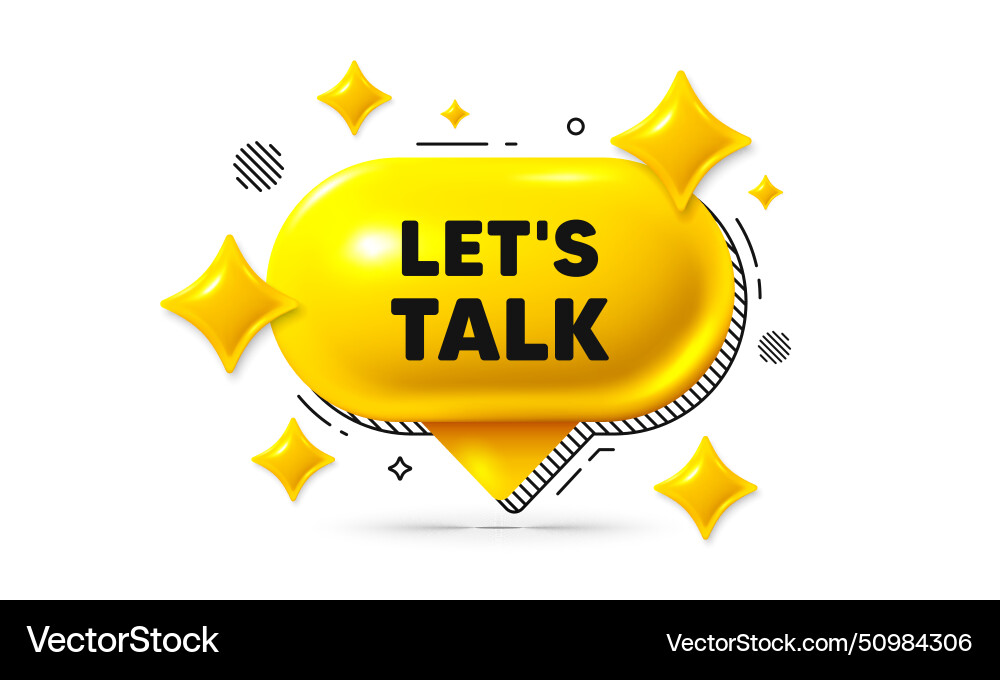 Lets talk tag connect offer sign chat speech Vector Image