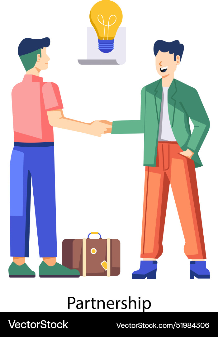 Weba flat of partnership handshake Royalty Free Vector Image