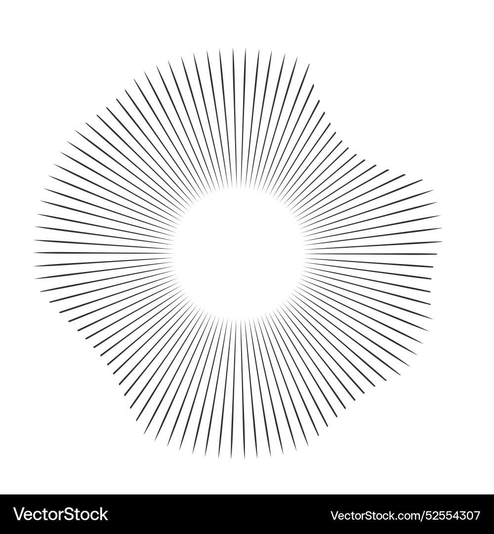Concentric audio rhythm line radial circle sound Vector Image