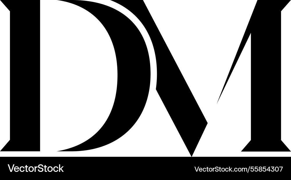 Dm initial logo Royalty Free Vector Image - VectorStock