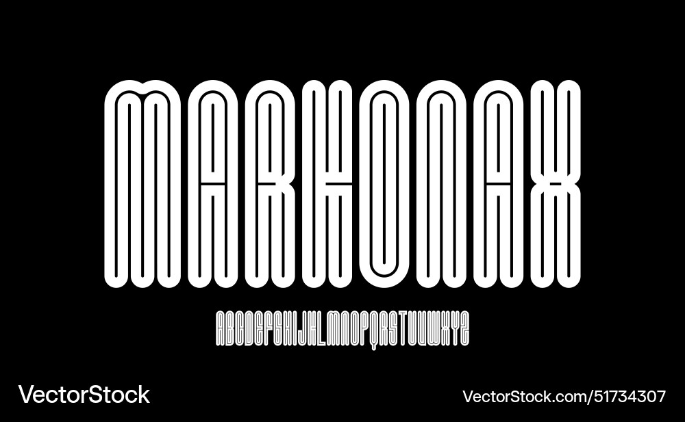 Experimental modern bold display alphabet font Vector Image