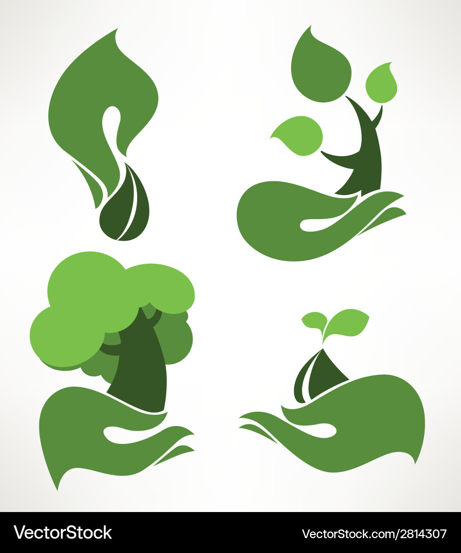 Nature symbols Royalty Free Vector Image - VectorStock
