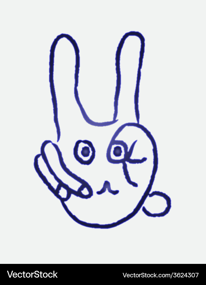 Rabbit finger Royalty Free Vector Image - VectorStock