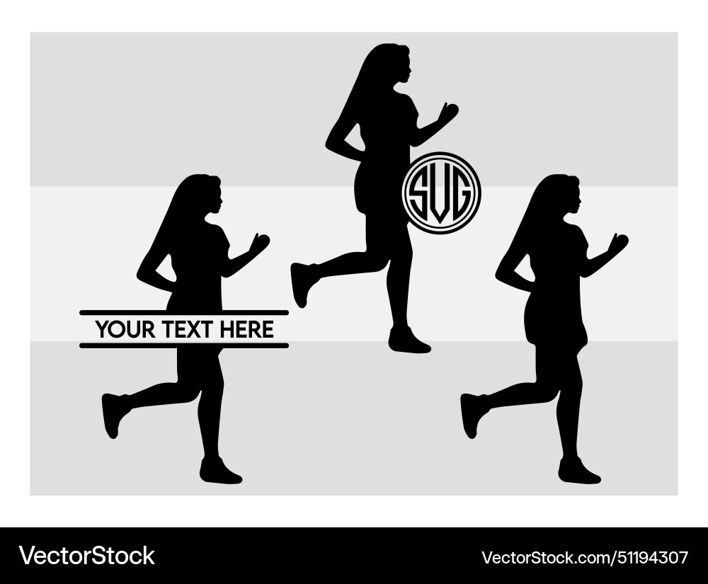 Running svg silhouette run runner monogram Vector Image