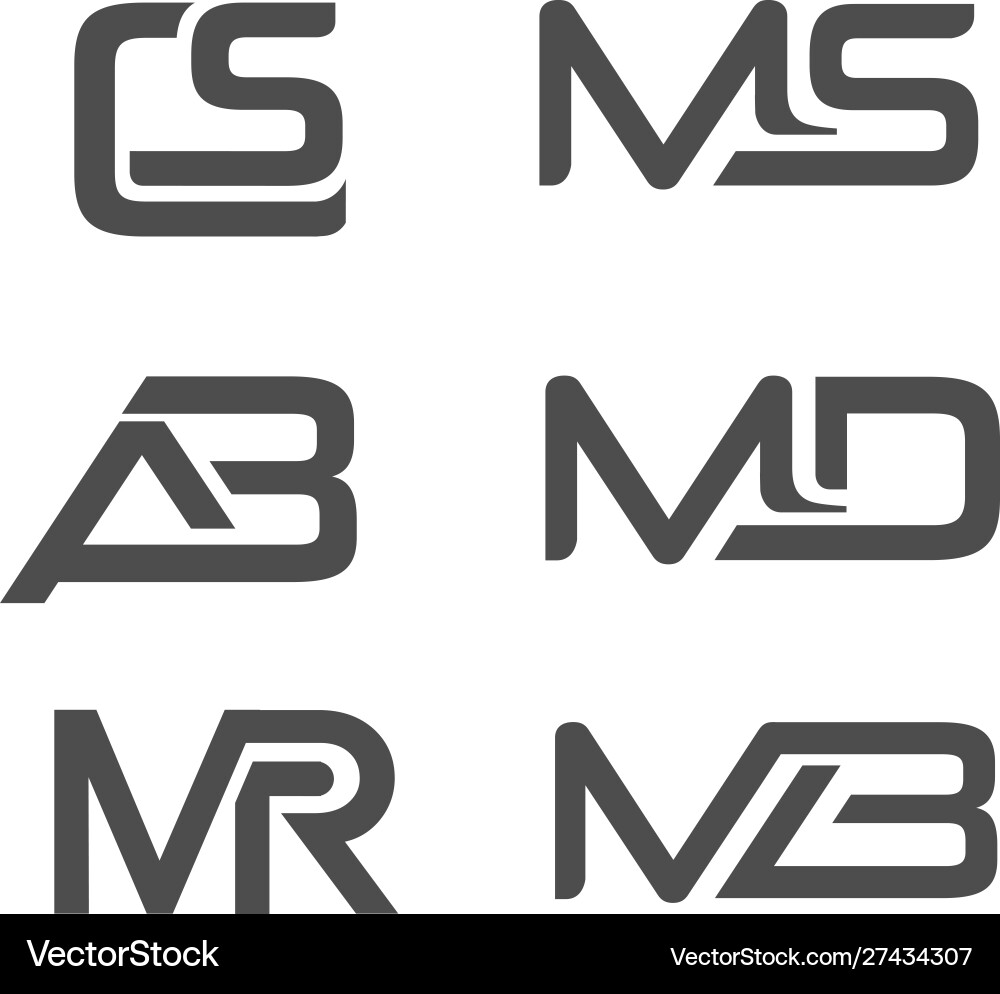 Various combination letter logo Royalty Free Vector Image