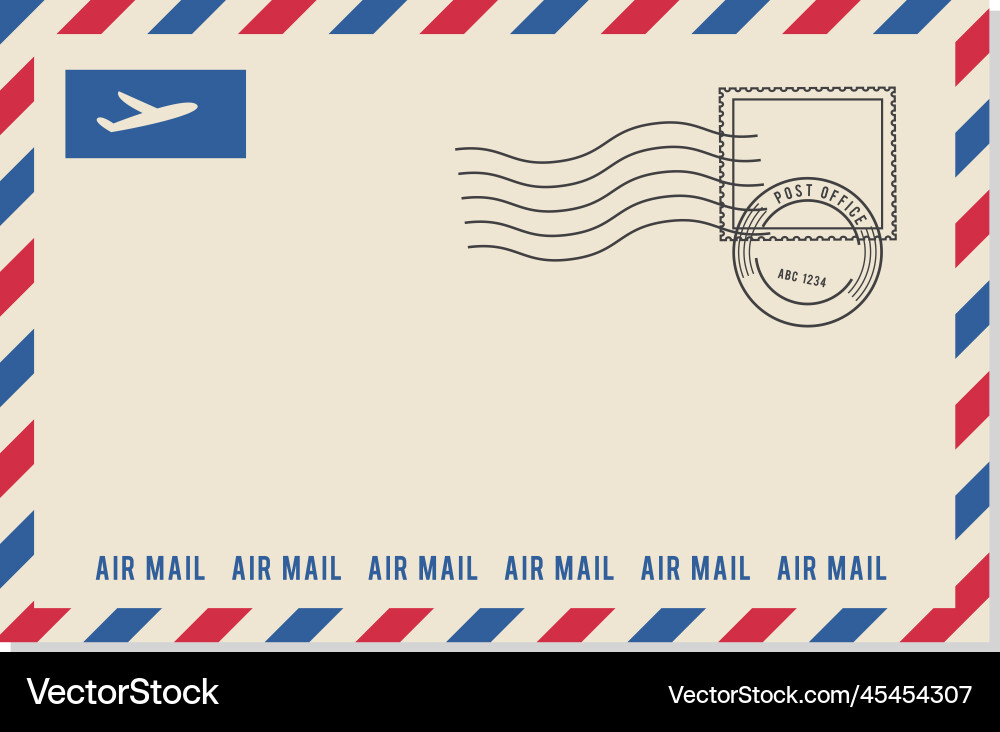 Vintage Airmail Envelope Template Royalty Free Vector Image