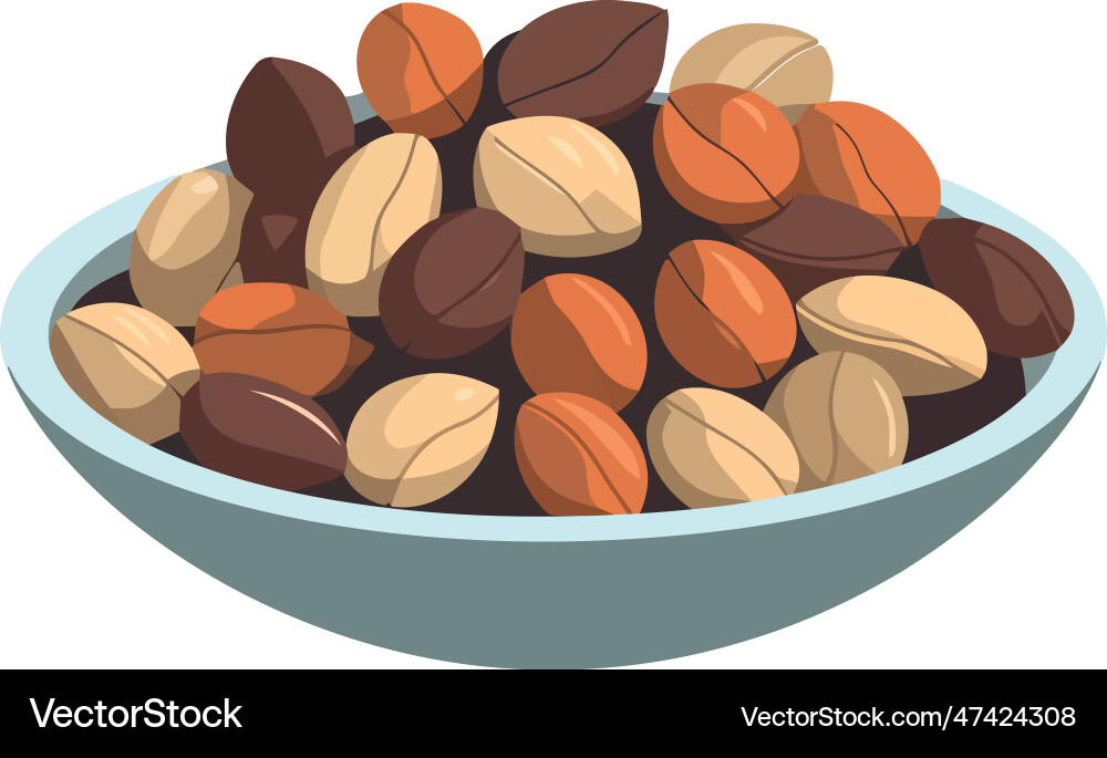 Bowl of Mixed Nuts Royalty Free Vector Image - VectorStock