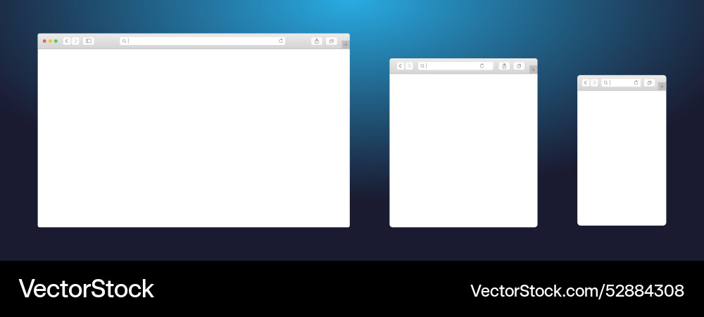 Browser Window Mockup Set For All Devices Template