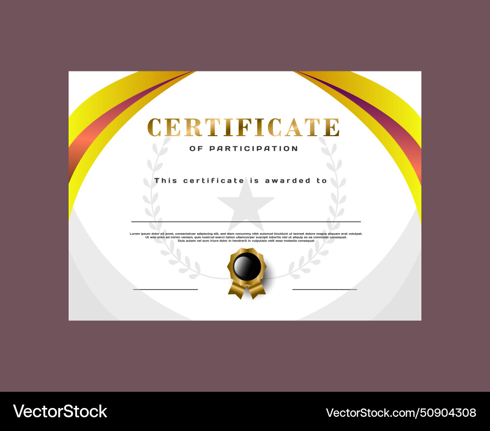 Certificate template of award with minimal modern Vector Image