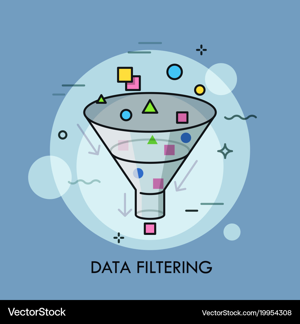 Concept of digital data filtering electronic Vector Image