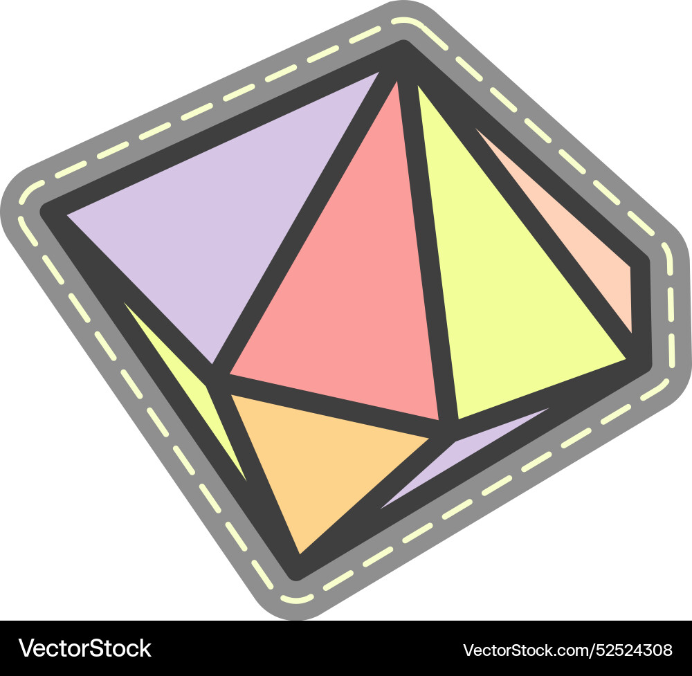 Diamond patch precious gem applique shiny Vector Image