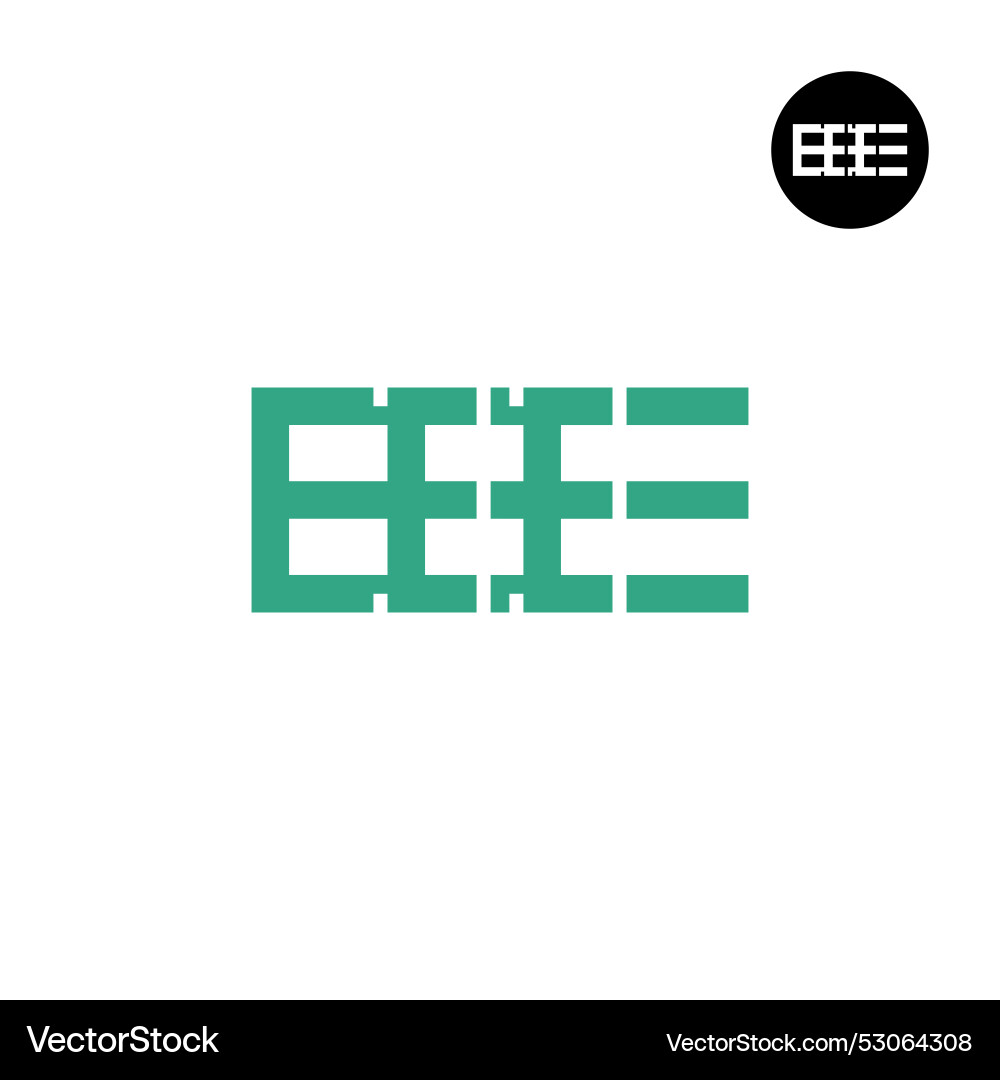 Eee logo letter monogram design Royalty Free Vector Image