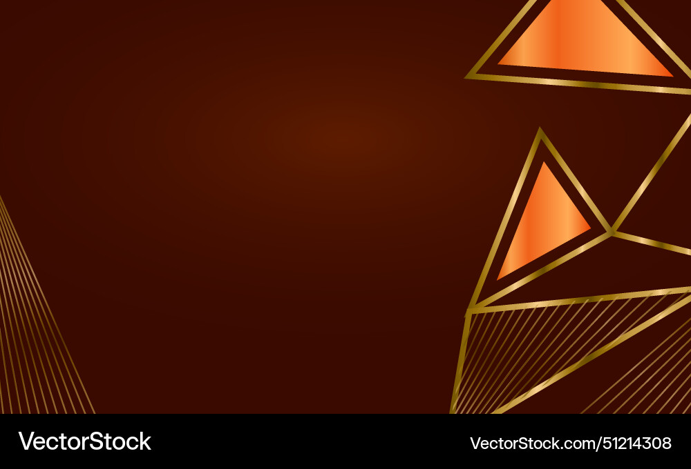Modern gradient gold and orange triangle Vector Image