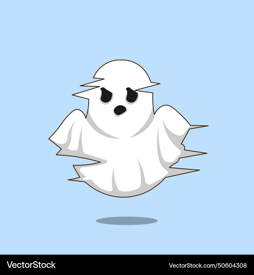 Scary glitch white ghost Royalty Free Vector Image