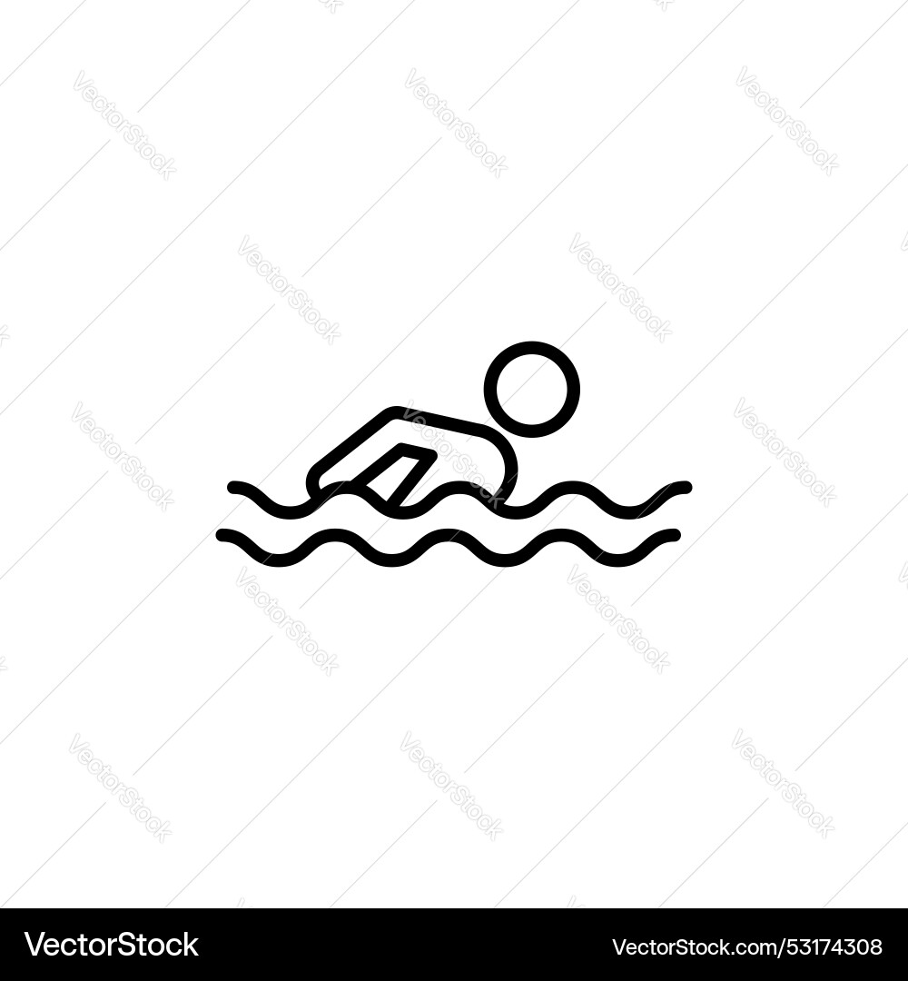 Swimmer icon set swim in pool symbol man Vector Image
