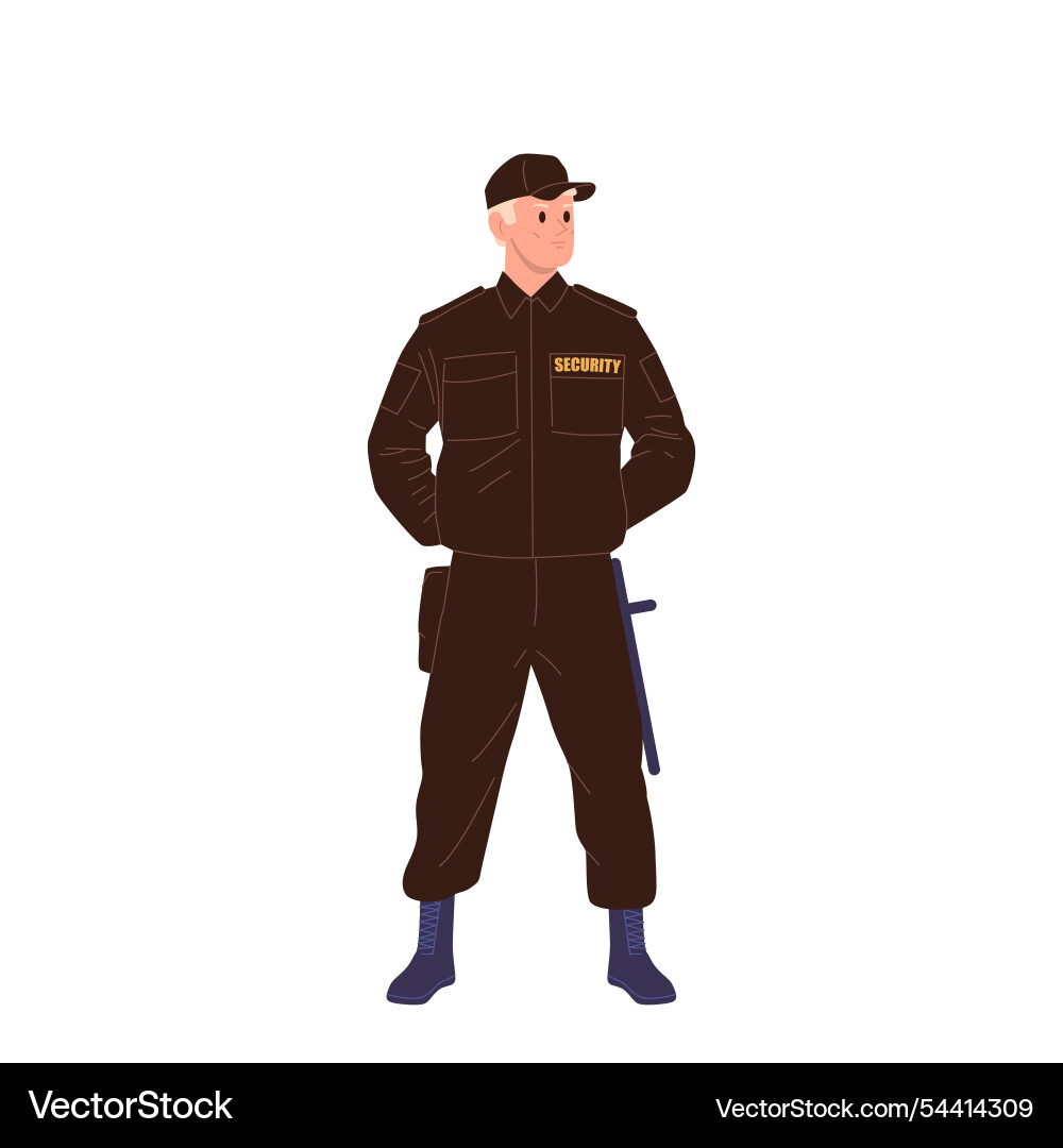 Bank security man officer cartoon character Vector Image