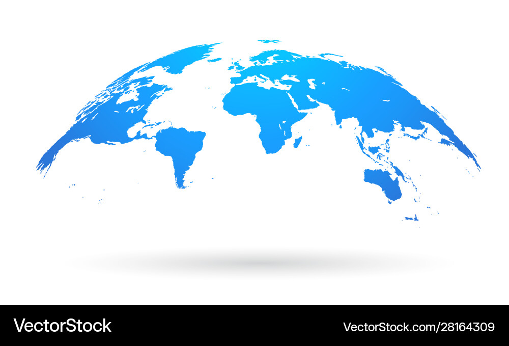 Blue World Globe - Spherical Map Royalty Free Vector Image