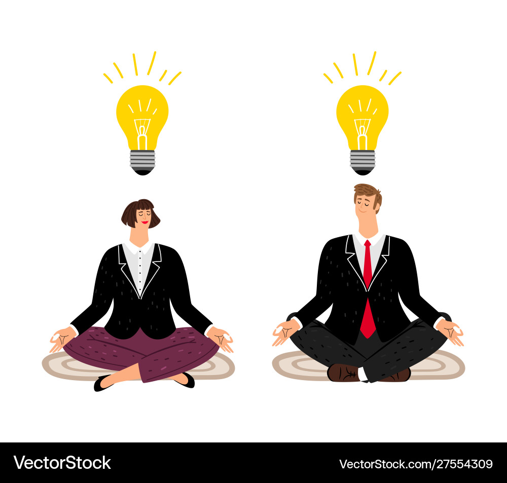 Business Meditation and Calm Focus Royalty Free Vector Image
