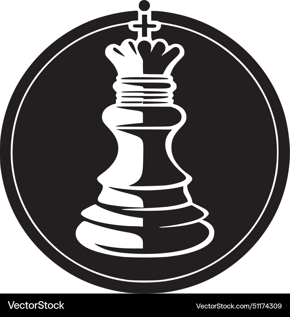 Chess - minimalist and flat logo Royalty Free Vector Image