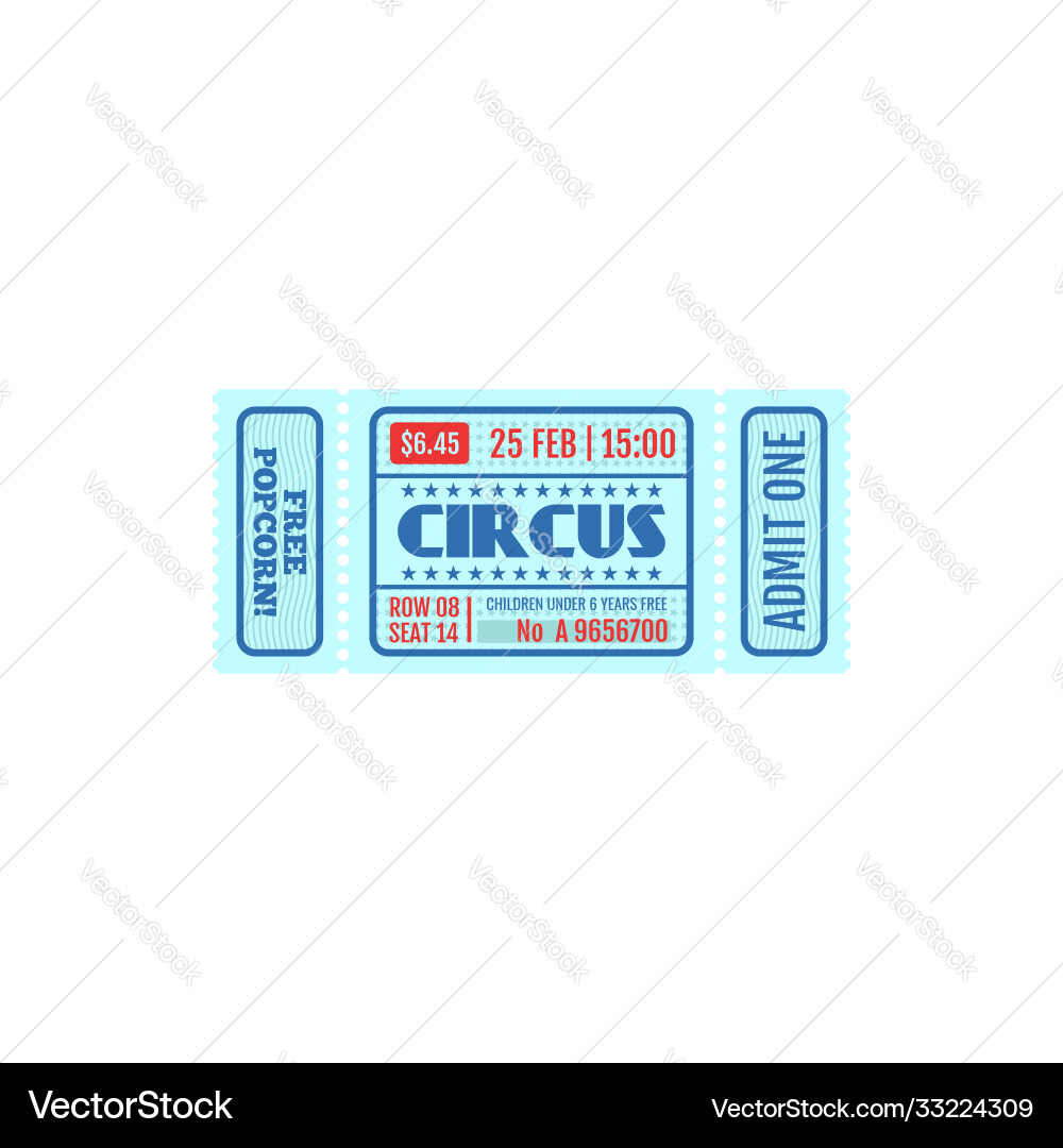 Circus Ticket - Fun & Free! Royalty Free Vector Image