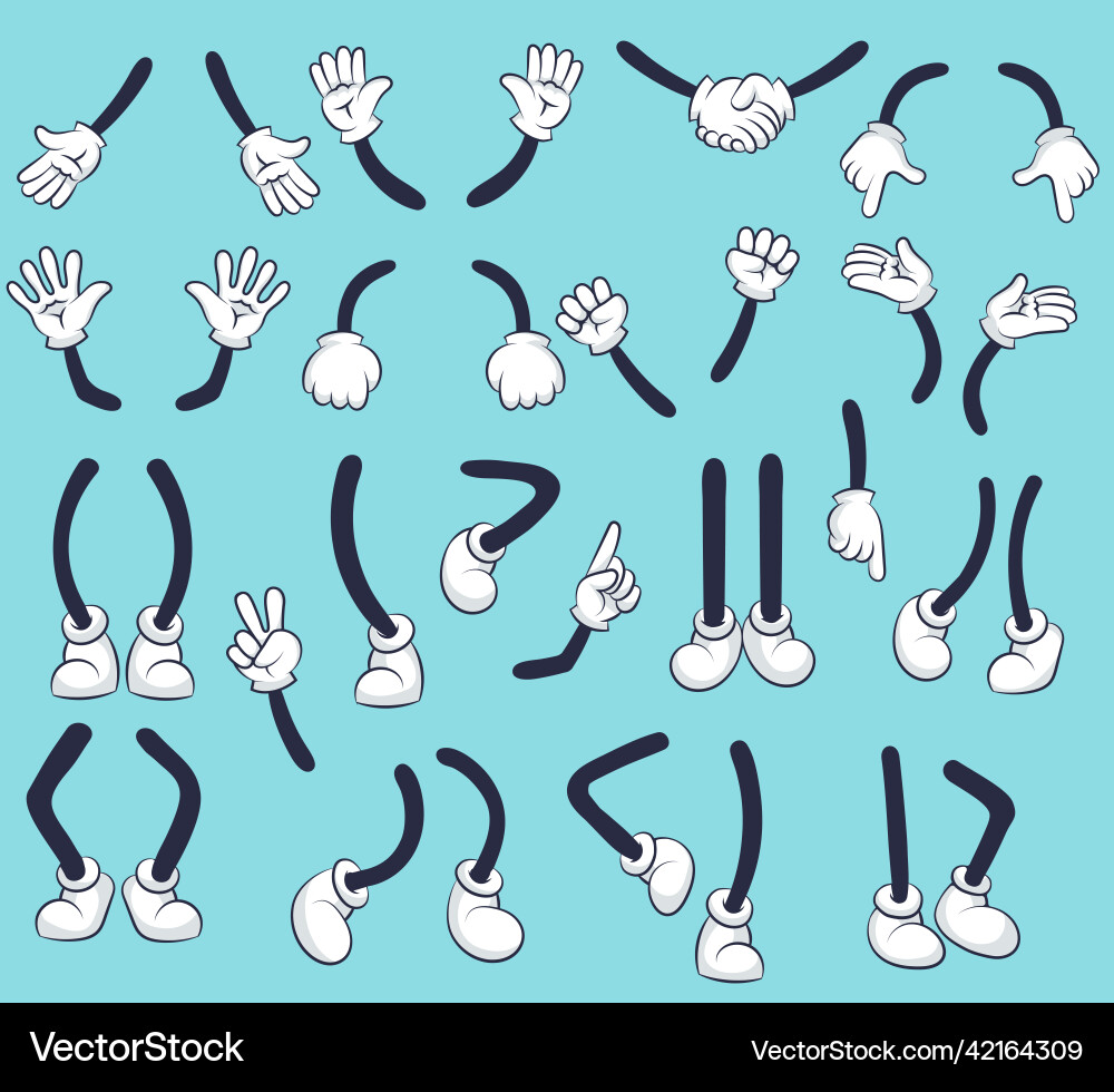 Comic mascot limbs Royalty Free Vector Image - VectorStock